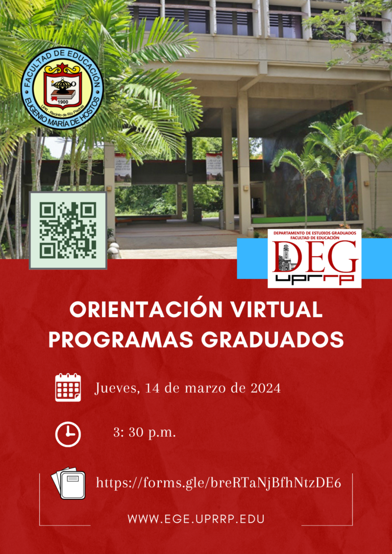 Orientación virtual de los programas graduados – EDU Digital
