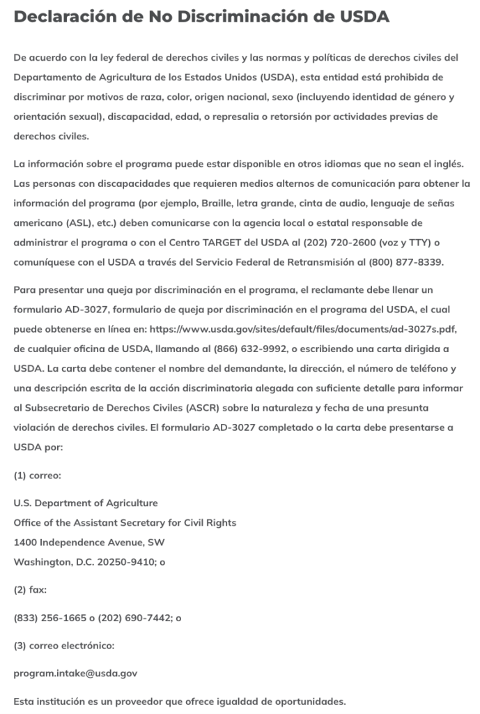 Programa de Alimentos para el Cuidado de Niños y Adultos (PACNA ...